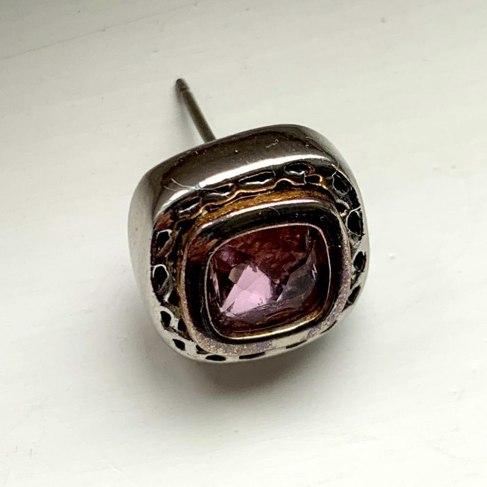 Jewelry | Balinese Style Chunky Pink Gemstone Studs Silver Gold Tone ...